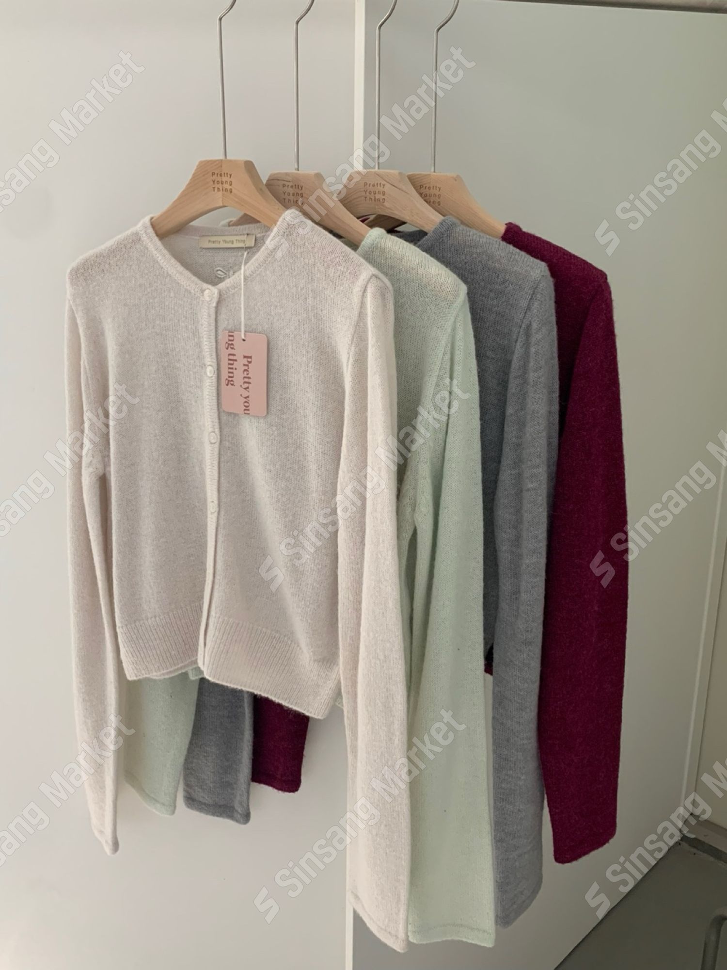 프리티영띵 베이비 알파카 가디건 뒷리본 자수 Pyt 봄 4col 프영띵