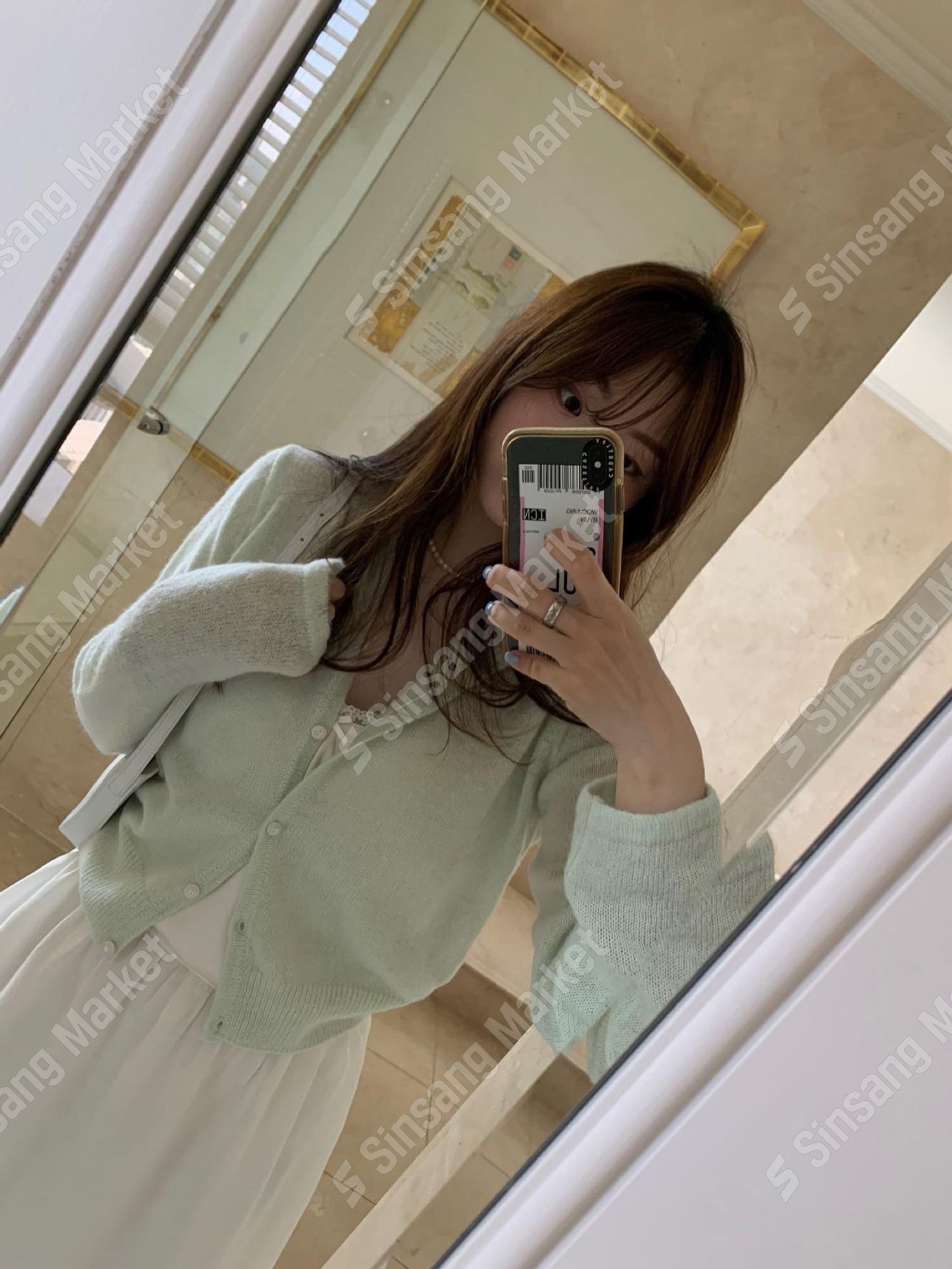 스윗아이 프리티영띵 베이비 알파카 가디건 뒷리본 자수 Pyt 봄 4col 프영띵