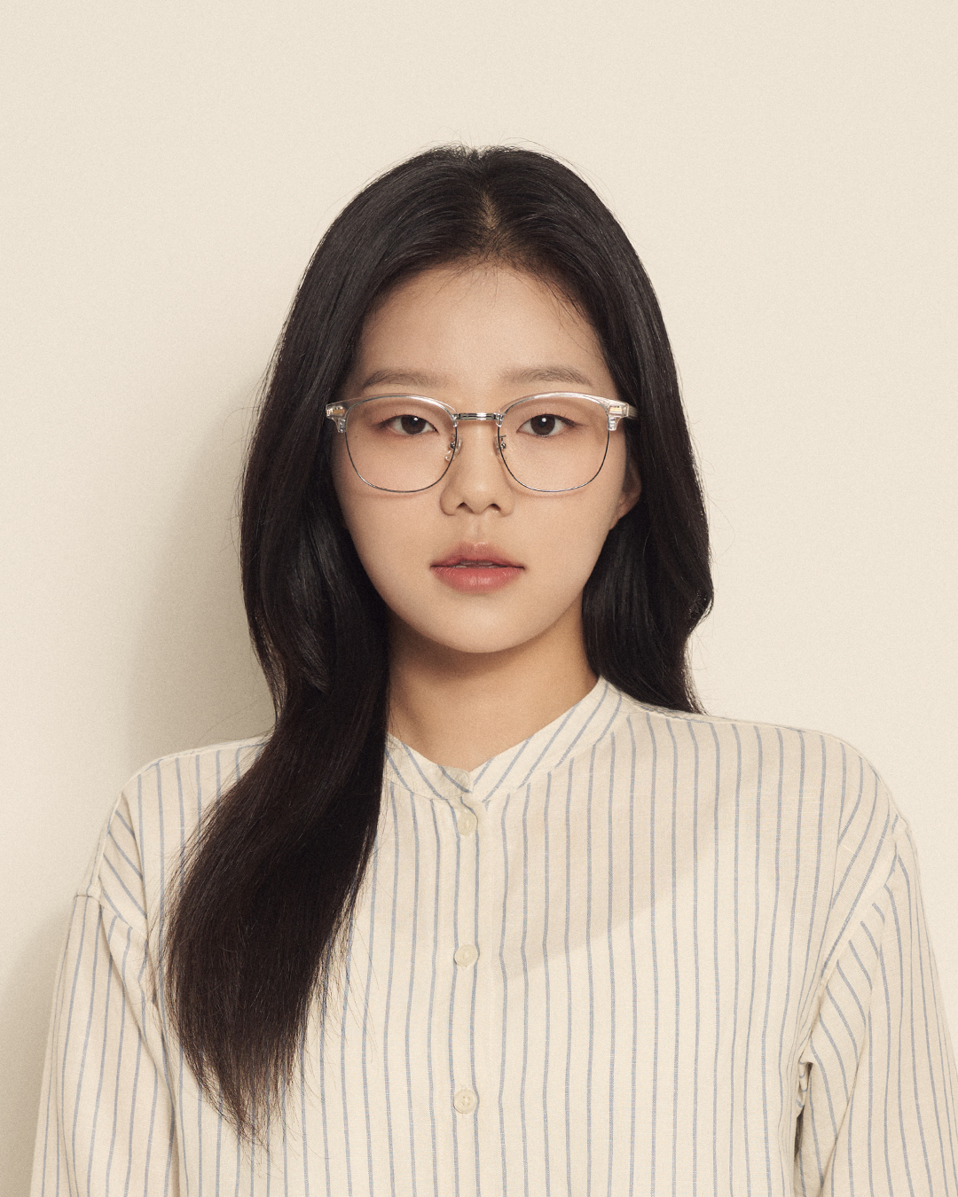 플랑아이웨어 플랑 pf318 c2 투명 와이드 슬림 하금테 반뿔테 안경