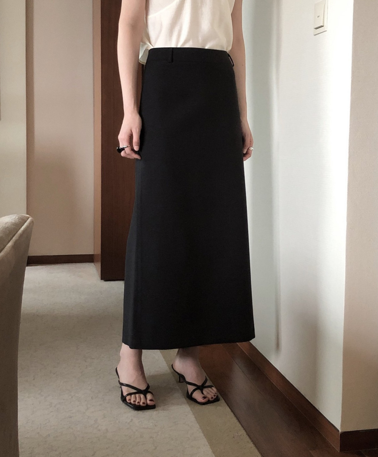 Le Butter 르버터 린넨 하디 일자 A라인 맥시 롱 스커트 3color - 유이르무이