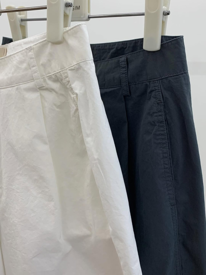 JINSIM 진심 위드 썸머 코튼 핀턱 일자 와이드 팬츠 2color - 유이르무이