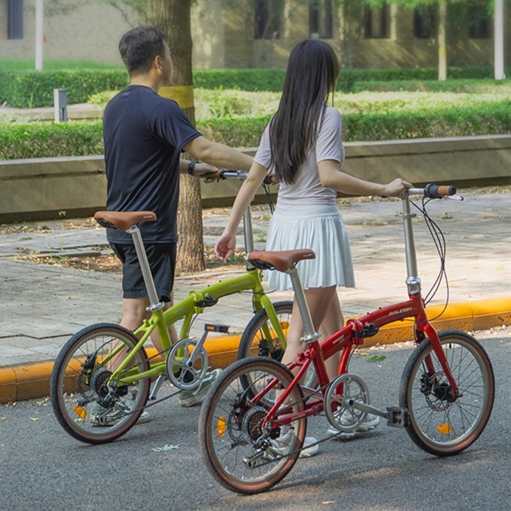 RALEIGH 20인치 접이식 미니벨로 자전거 알루미늄 유압 시마노 M600 : 이코노스토어